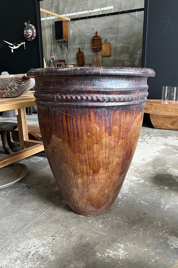 Indonesian Extra Tall Glazed Pot | Aniseed Home
